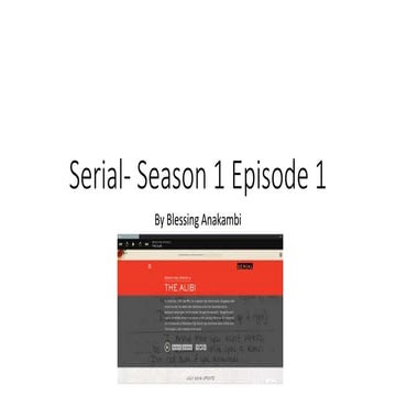 Serial season 1 episode 1 | PPTX