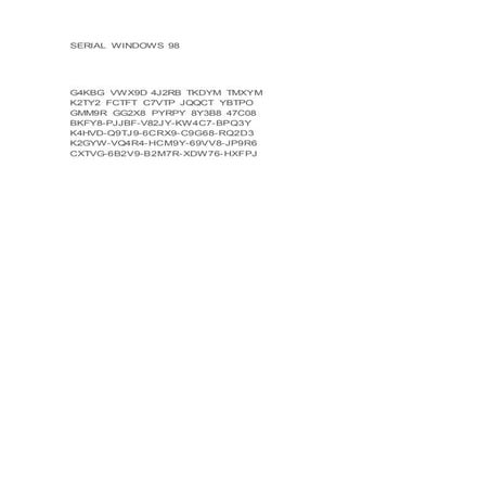 Serial windows 98 | DOCX