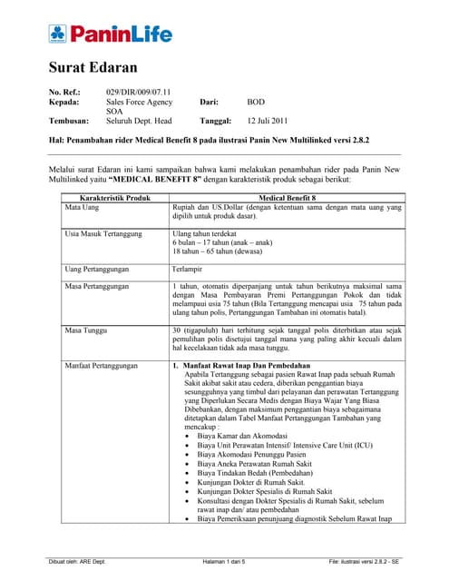 Tabel medical benefit 8 | PDF