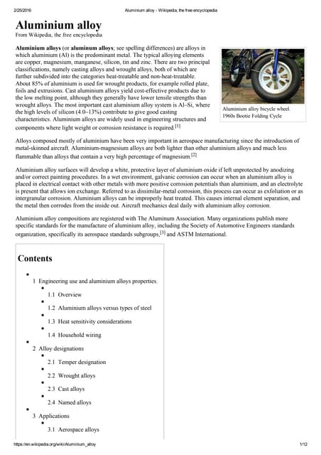 Aluminium and its alloy | PPTX