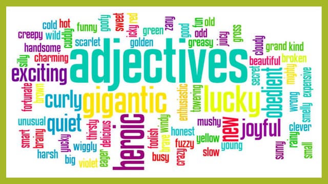 Adjectives slide share | PPTX