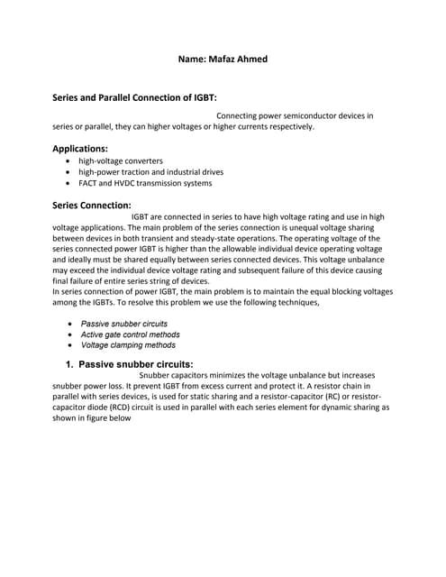 Series and parallel connection of mosfet | PDF