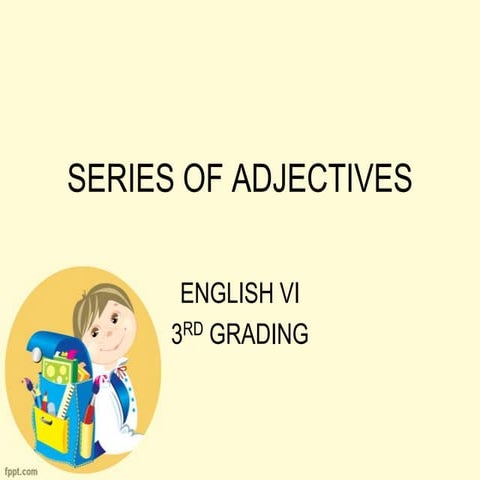 Series of adjectives | PPTX