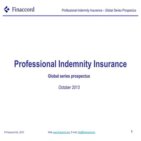 Professional Indemnity Insurance (Global) | PDF