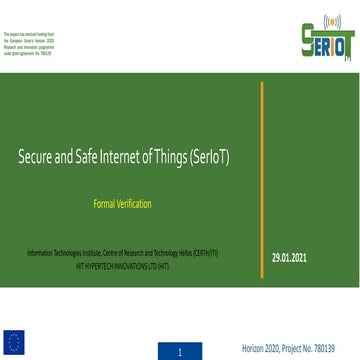 SerIoT: Formal Verification | PPT