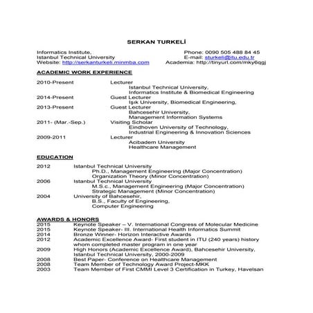 Serkan Turkeli 2015 cv | PDF