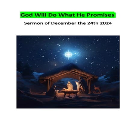 Sermon God Will Do What He Promises. pdf | PDF