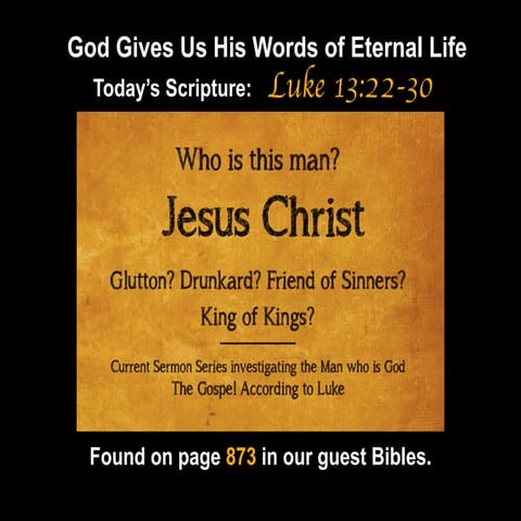 Sermon Slide Deck: "Salvation's Narrow Door" (Luke 13:22-30) | PDF