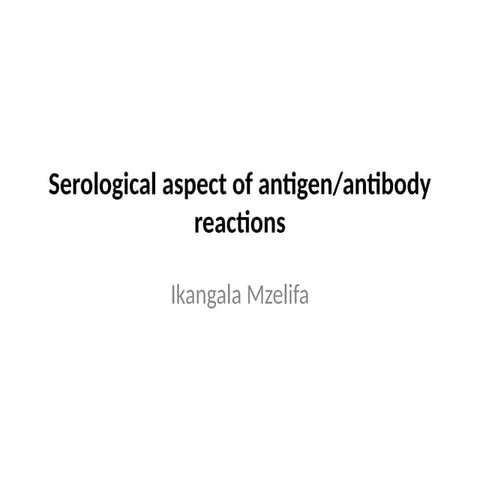 Serological Tests Pdf