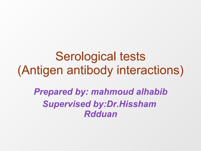 Serological tests | PDF