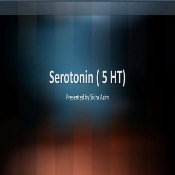 Serotonin ( 5 HT).Neurotransmitter, ppt. | PPTX | Brain and Nervous System Disorders | Diseases ...