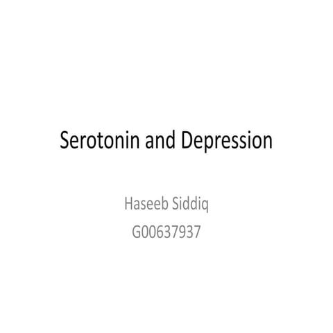 Serotonin and depression | PPTX