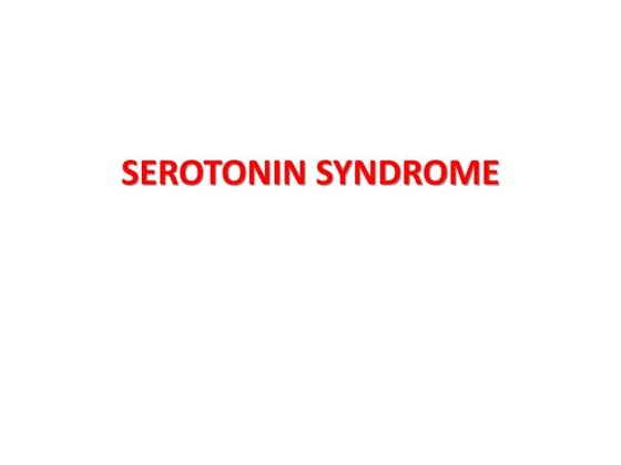 Serotonin Syndrome Mnemonic Effect Of Antidepressant Type On Emotional