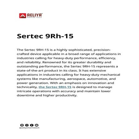 Sertec 9Rh-15 - Technical Specifications and Features | PDF