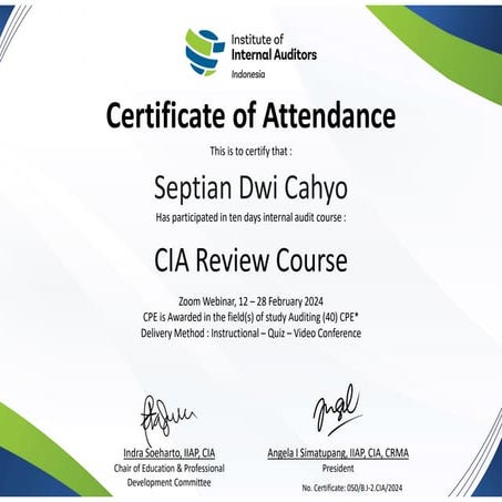 Sertifikat Attendenace Cahyo The IIA.pdf