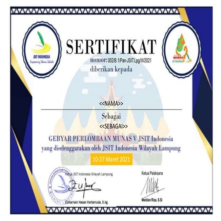 SERTIFIKAT MUNAS JSIT Lampung baru .pptx
