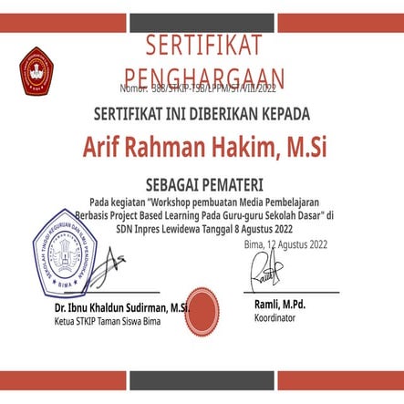 Sertifikat Pengabdian Arham Cs Ppdjhhbktx Pptx