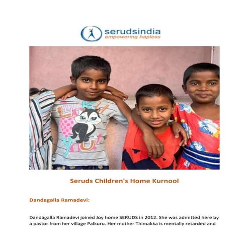 Seruds Children's Home Kurnool | DOCX