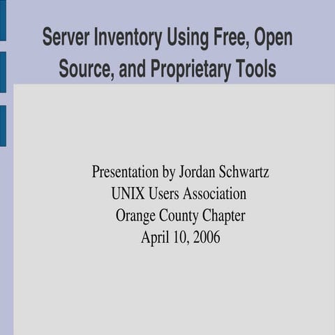 Server Inventory Using Free, Open Source, and Proprietary Tools | PDF