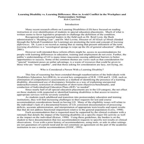 Learning Disability vs. Learning Difference: How to Avoid Conflict in ...