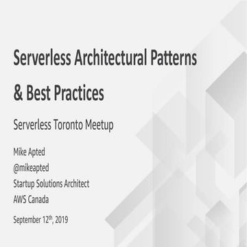 Serverless Architectural Patterns And Best Practices Ppt