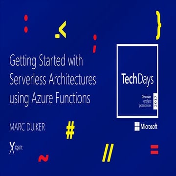 Getting Started With Serverless Architectures Using Azure Functions Ppt 9242