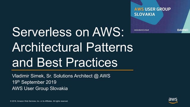 Serverless On Aws Architectural Patterns And Best Practices Ppt