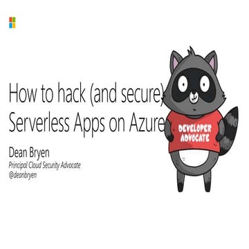 How To Hack And Secure Serverless Apps On Azure Ppt 9719