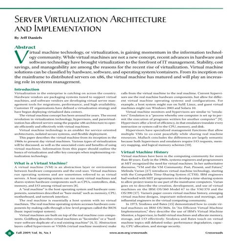 Server Virtualization Architecture And Implementation Pdf