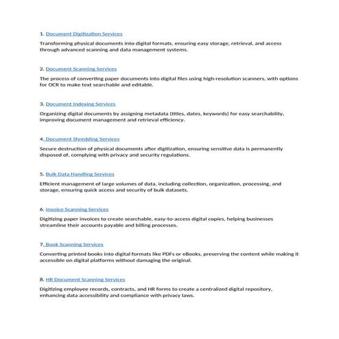 List of Service services we offered - Explanations | DOCX