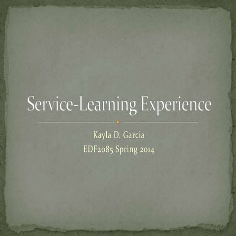 Service learning experience | PPT