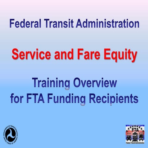 Service and Fare Equity | PPT
