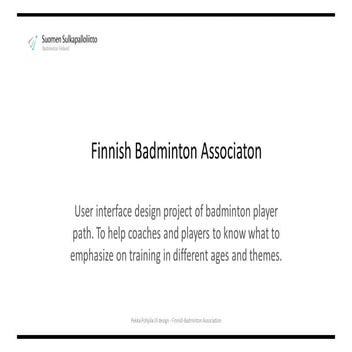 Service design ui for badminton finland | PPT