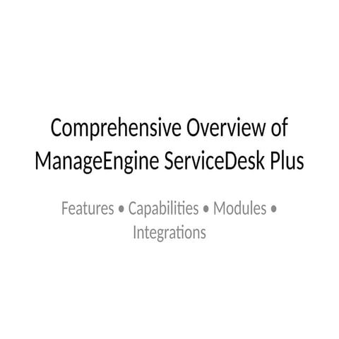 ManageEngine ServiceDesk Plus User Guide | PDF