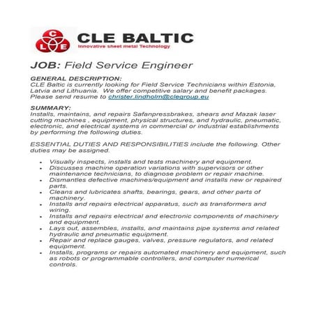Service Engineer | DOCX