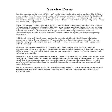 Service Essay | PDF