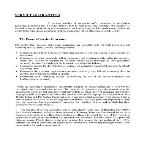 Service guarantees | DOCX