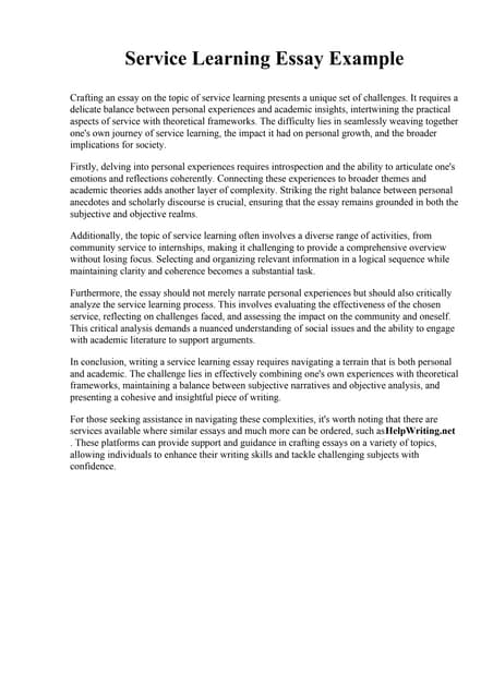 Essay Community Service.pdf | Education