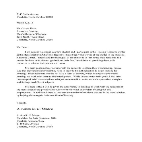 Service Learning Letter | PDF