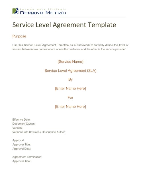 Service level agreement presentation | PPTX | Business | Business and ...