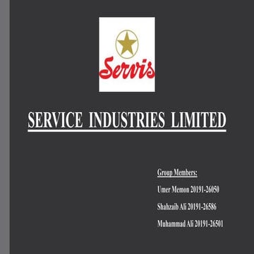 Service Limited Industries Presentation. | PPTX