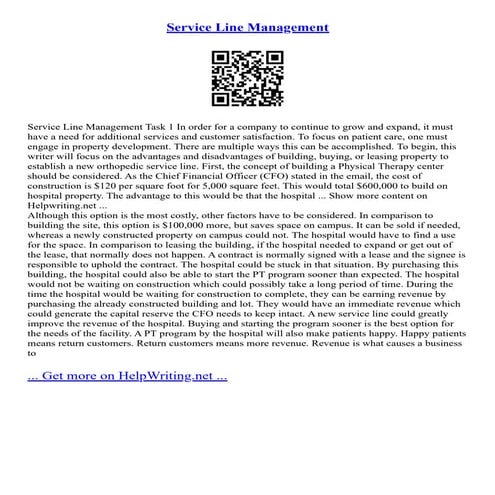 Service Line Management | PDF