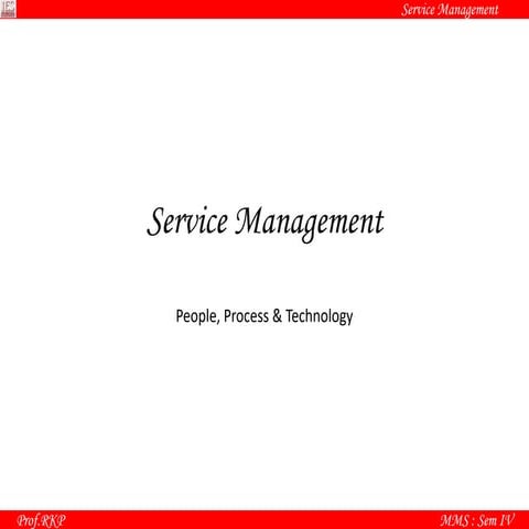 service management - Masters of Management studies | PPT