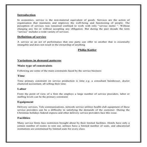 Supply and demand management in services | PPTX