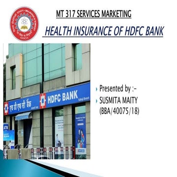 Service marketing of HDFC BANK INSURANCES | PPTX