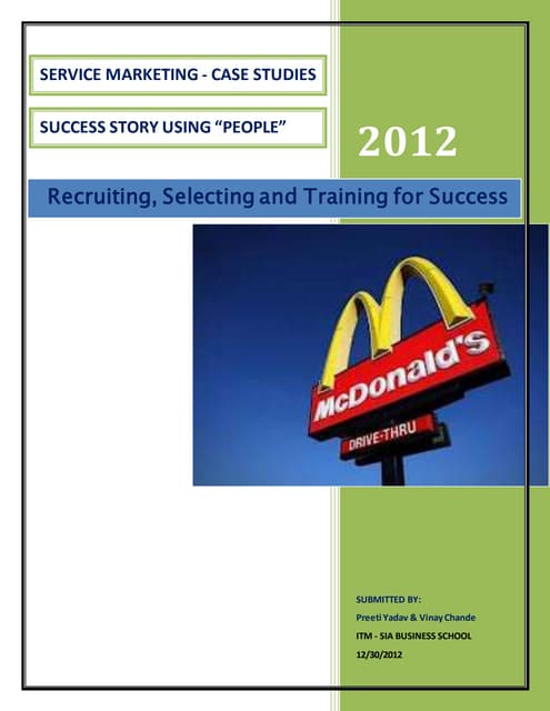 Mc donalds Recruitment Case Study | PDF