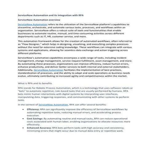 ServiceNow Automation and its Integration with RPA.pdf
