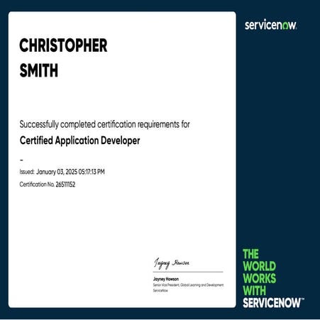 ServiceNow Certified Application Developer | PDF
