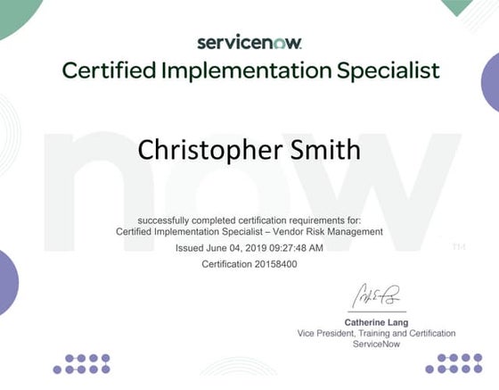 ServiceNow Certified Implementation Specialist - Risk and Compliance ...