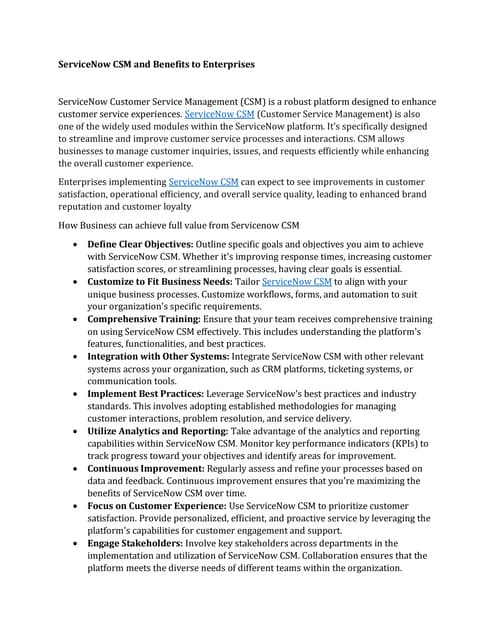 ServiceNow CSM: Handling the Digital Transition | PDF